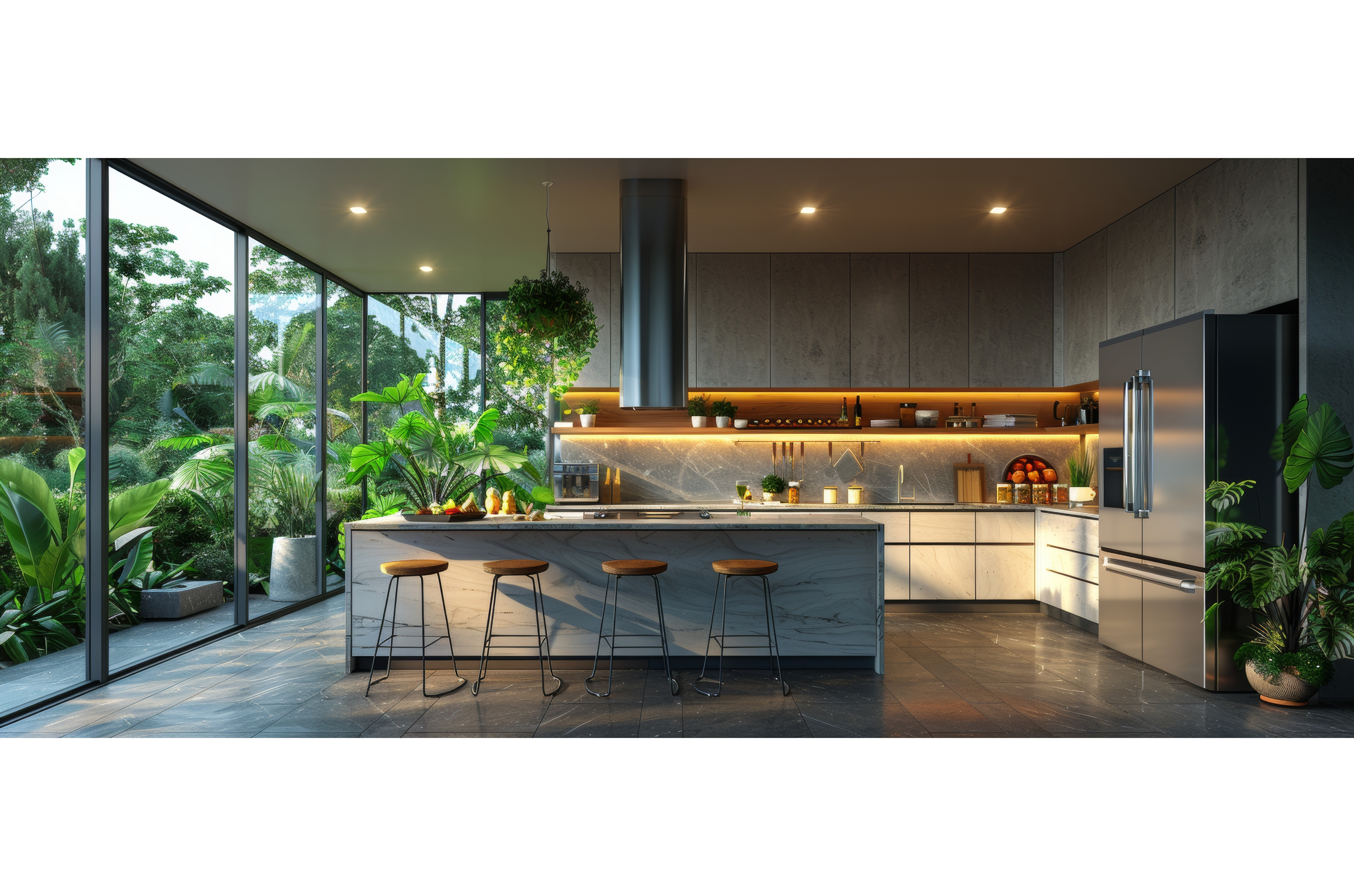 A 3D visualization of a kitchen with, an Architecture Photo by ZinetroN