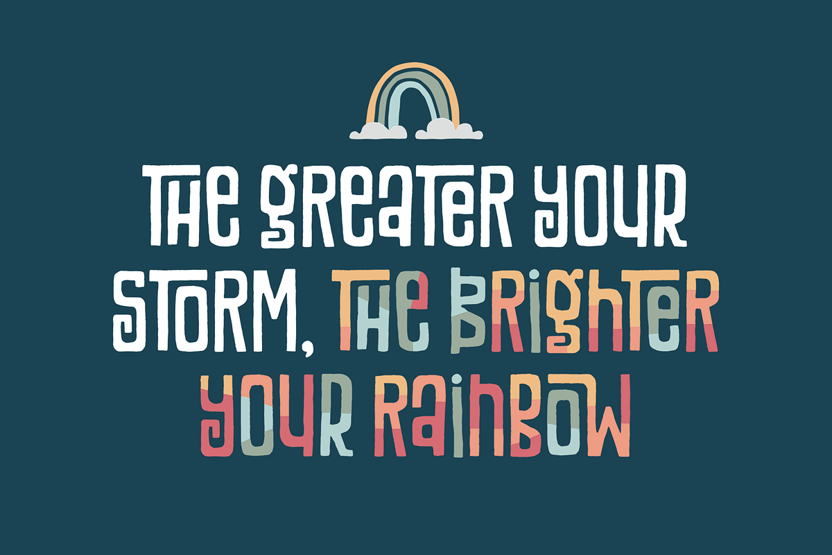 Vintage Rainbows Font, a Font by Denise Chandler