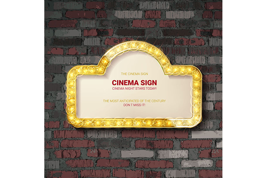 Marquee light gold board sign, a Background Graphic by Aromeo