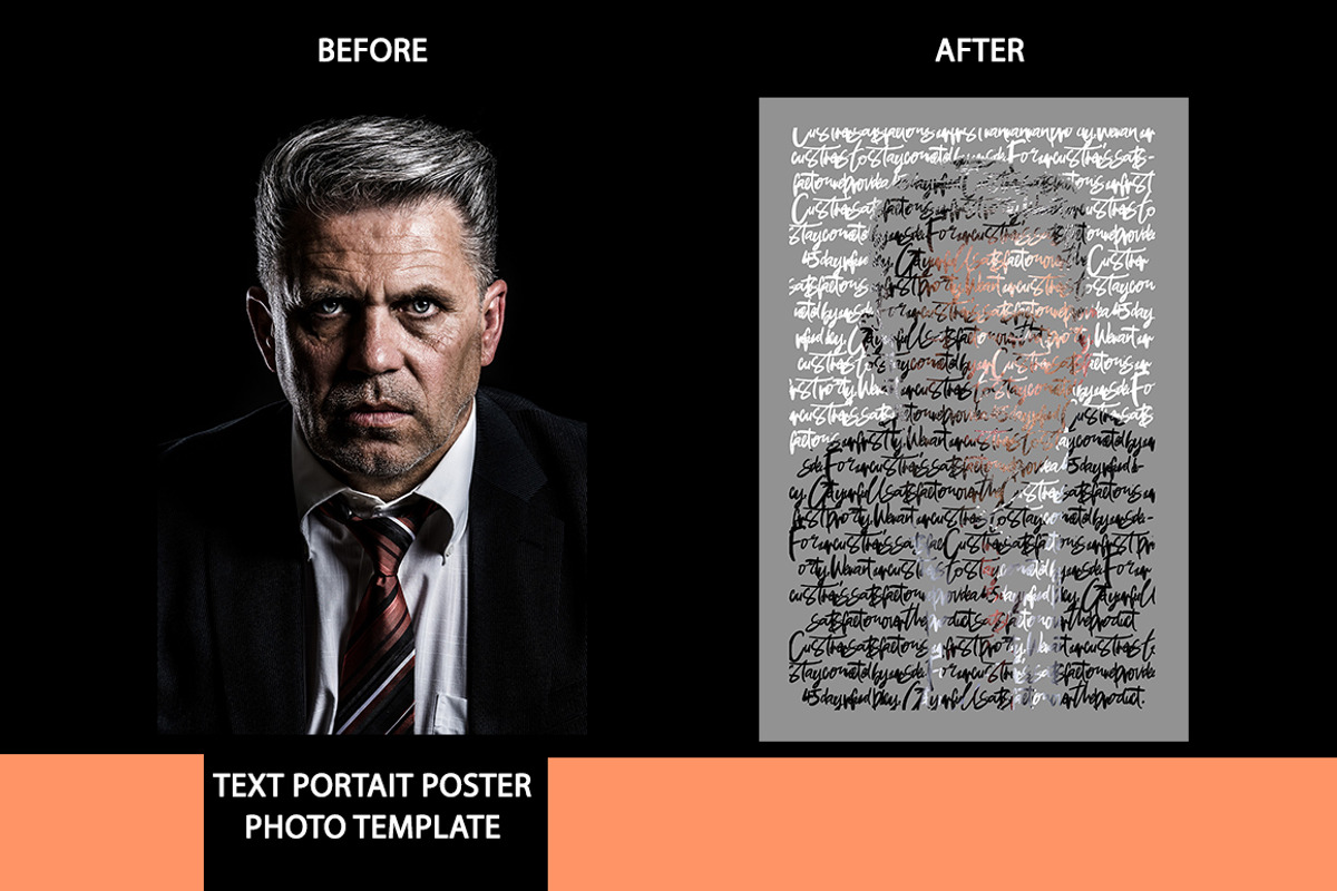 Text Portait Poster Photo Template