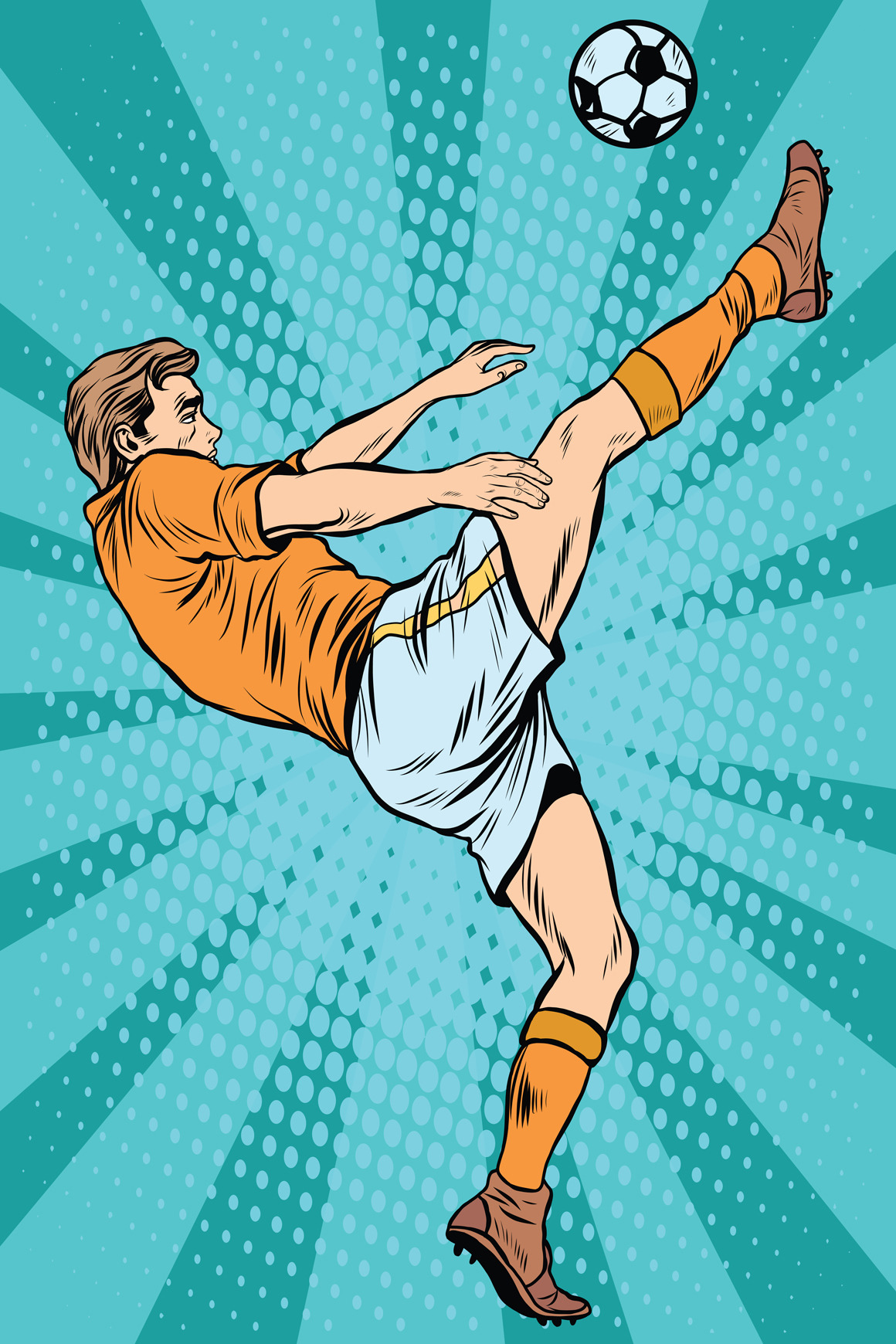 Football soccer player kick the ball, a Person Illustration by ...