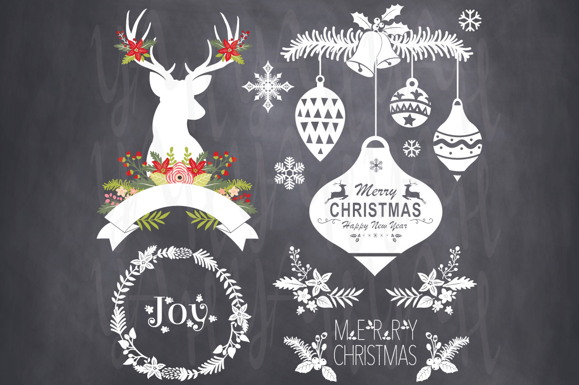 Chalkboard Christmas Collection, an Illustration by YenzArtHaut ...