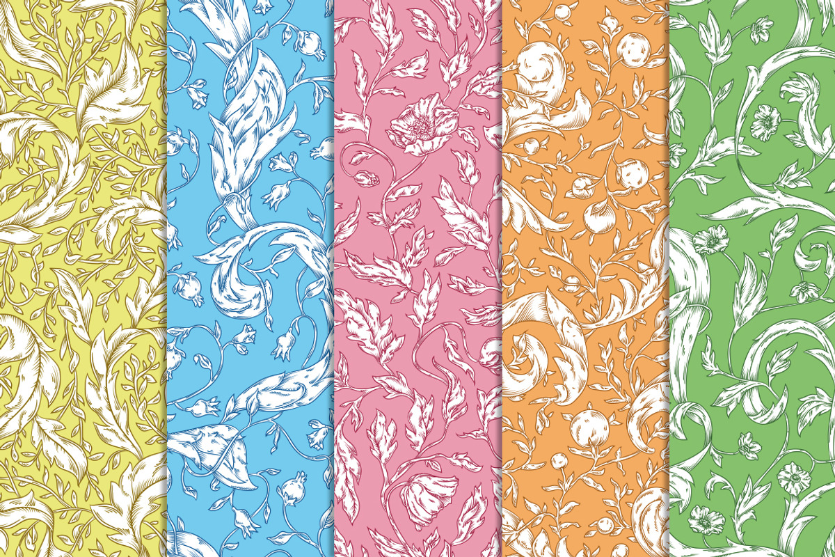 Modern Pre-Raphaelites patterns, a Pattern Graphic by Piñata