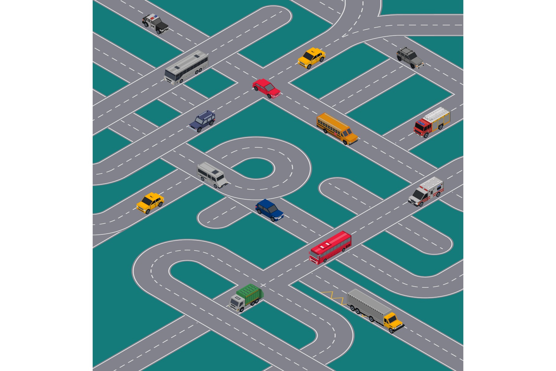 City traffic banner with highway roads, an Object Illustration by ...