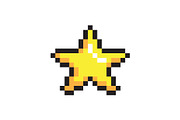 Bright Yellow Star Pixel Card, Vector Illustration | Graphic Objects ...
