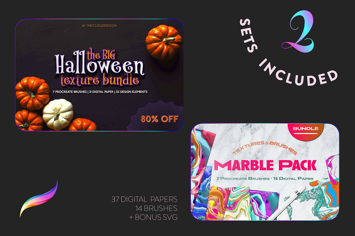 Procreate Bundle Pack Texture, a Brush Add-On by InkCloudDesign