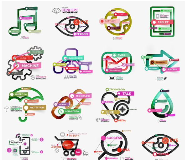 Paper and sticker infographics, a Graphic by antishock