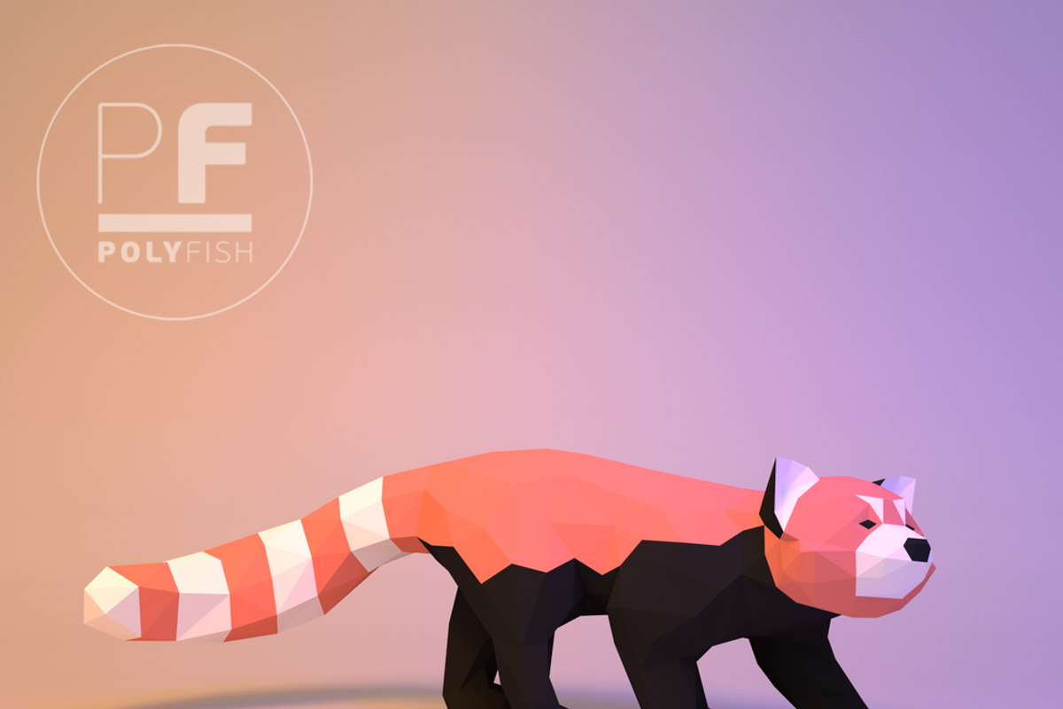 DIY Red Panda 3D model template, a Graphic by PolyFish