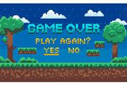 Game Over End of Playing, Play Again | Graphic Objects ~ Creative Market