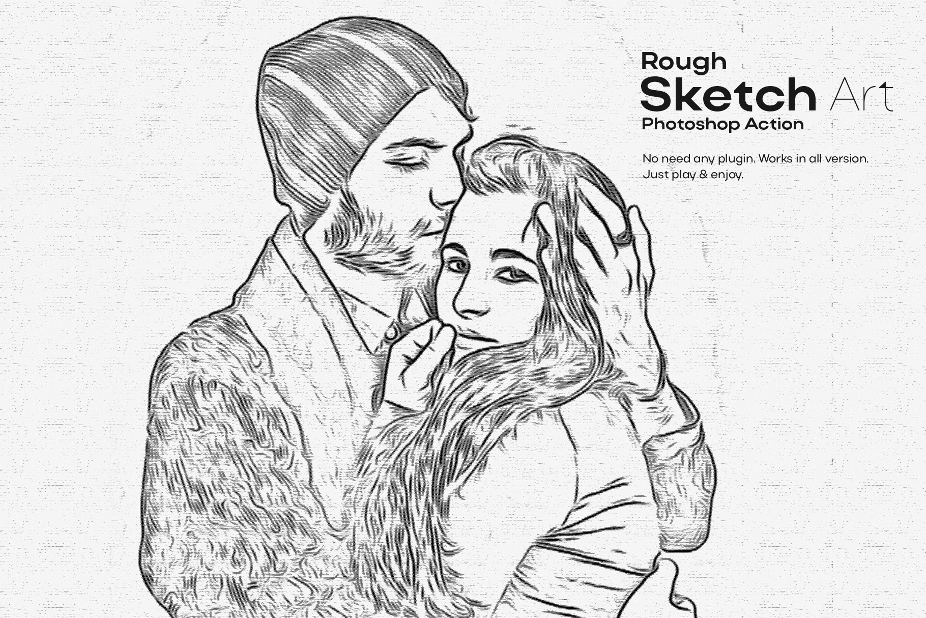 Rough Sketch Photoshop Action, an Action Add-On by DesignCave