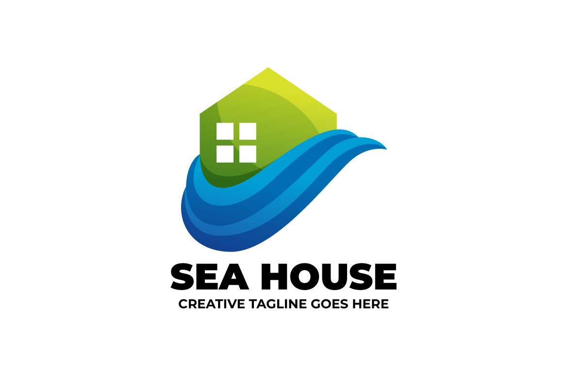 Sea House Gradient Logo Template, a Branding & Logo Template by Mightyfire
