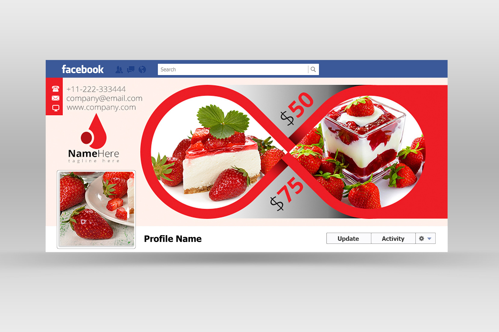 Fast Food Facebook Cover, a Templates & Theme by themexriver