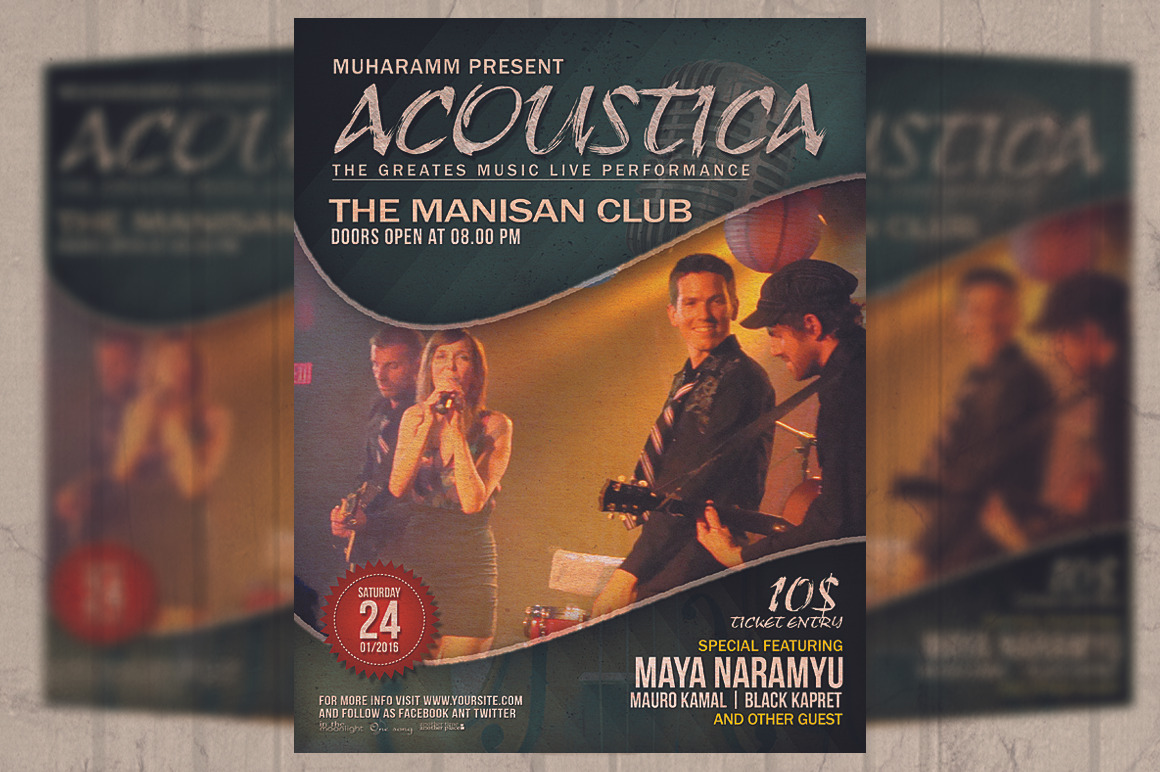 Acoustic Music Event Flyer / Poster, a Flyer Template by Septian