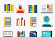 School Books Decorative Icons Set, an Icon by Alexander Belenkiy