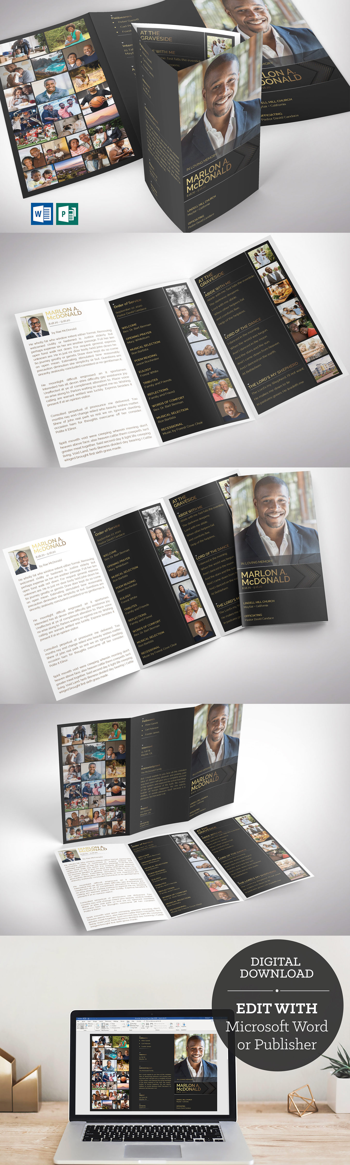 Gold Luxury Legal Trifold Funeral