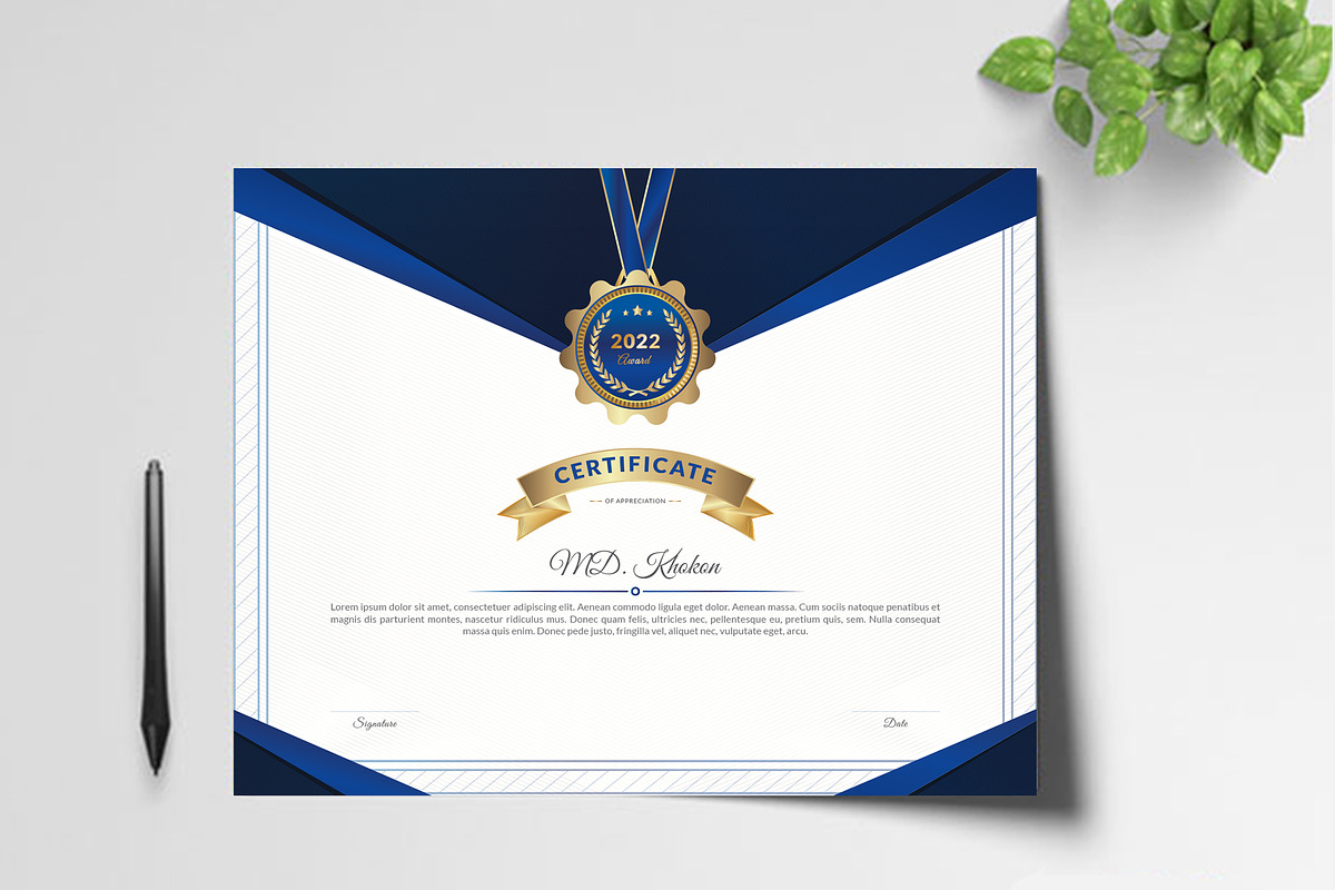 Creative Certificate Design Template, a Stationery Template by MRI STUDIO