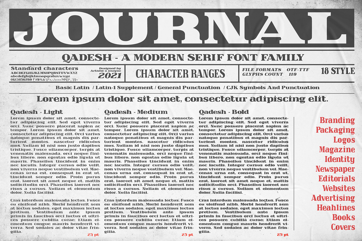 Qadesh - Serif font family