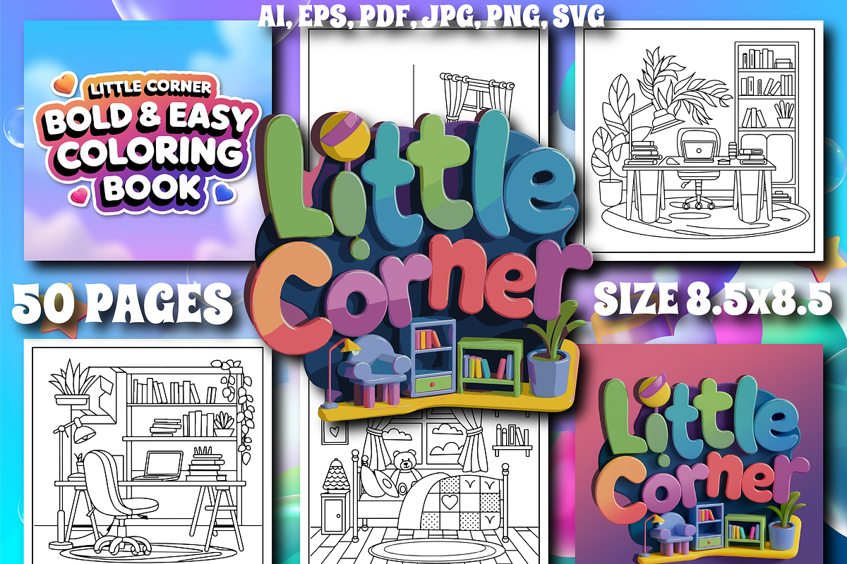 Little Corner Coloring Book Kids, an Animal Illustration by Design Zone
