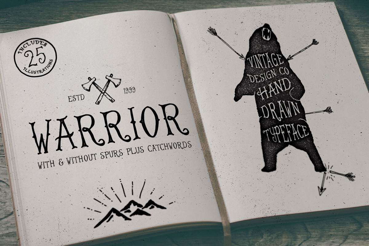 Warrior - Hand Drawn Typeface, a Serif Font by Ian Barnard