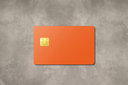 Orange credit card on a concrete background | Graphic Objects ...