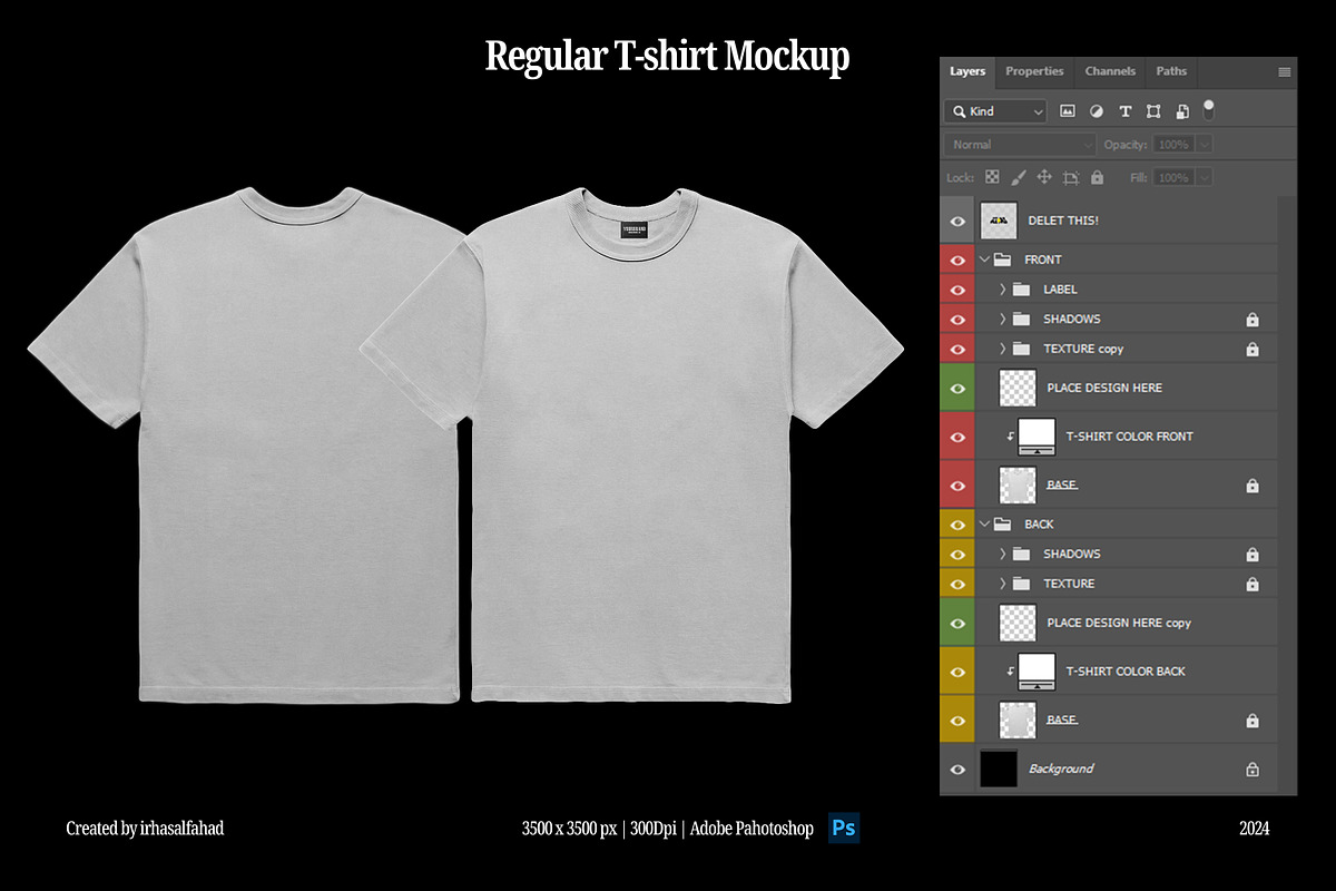 Regular T-shirt Mockup, a Shirt Mockup by Irhasalfahad