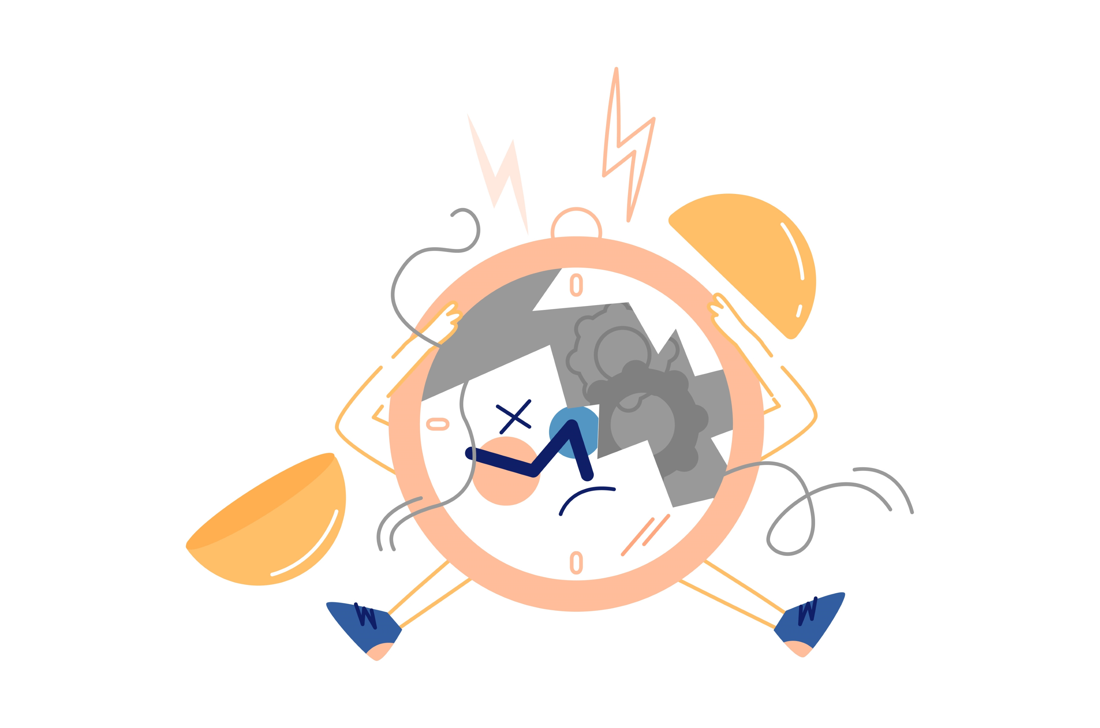 Broken Clock Character Sitting with, an Object Graphic by TopVectors