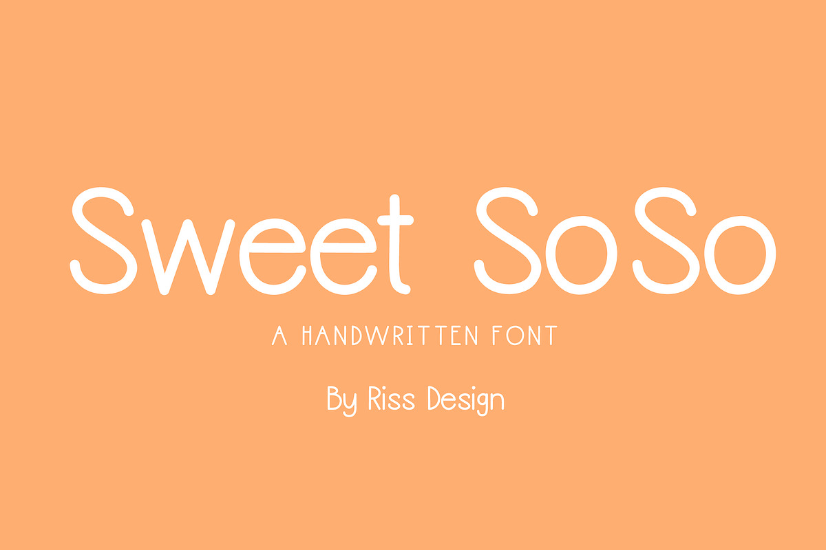 RD Sweet SoSo - Handlettered Font, a Sans Serif Font by RissDesign