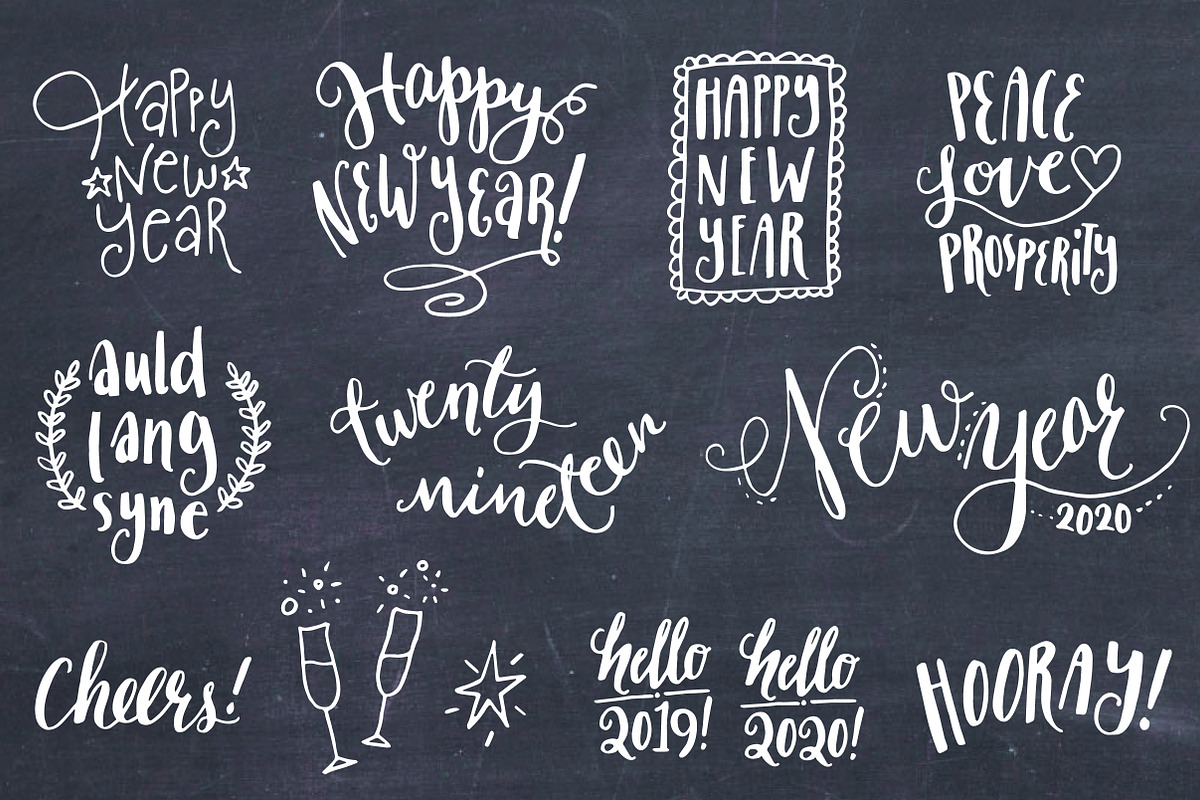 Happy New Year Overlays & Vectors, an Object Graphic by The Pen and Brush