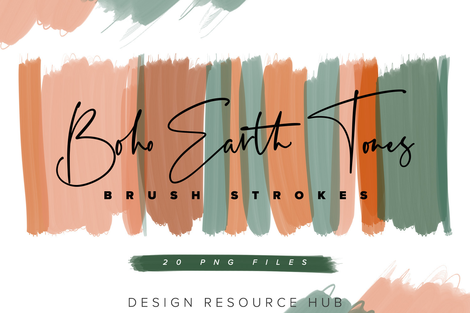 Boho Earth Tones Brush Stroke Set, an Illustration by Design Resource ...