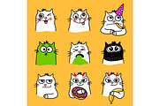 Cats expressions collection, an Animal Illustration by Stock-Smart-Start