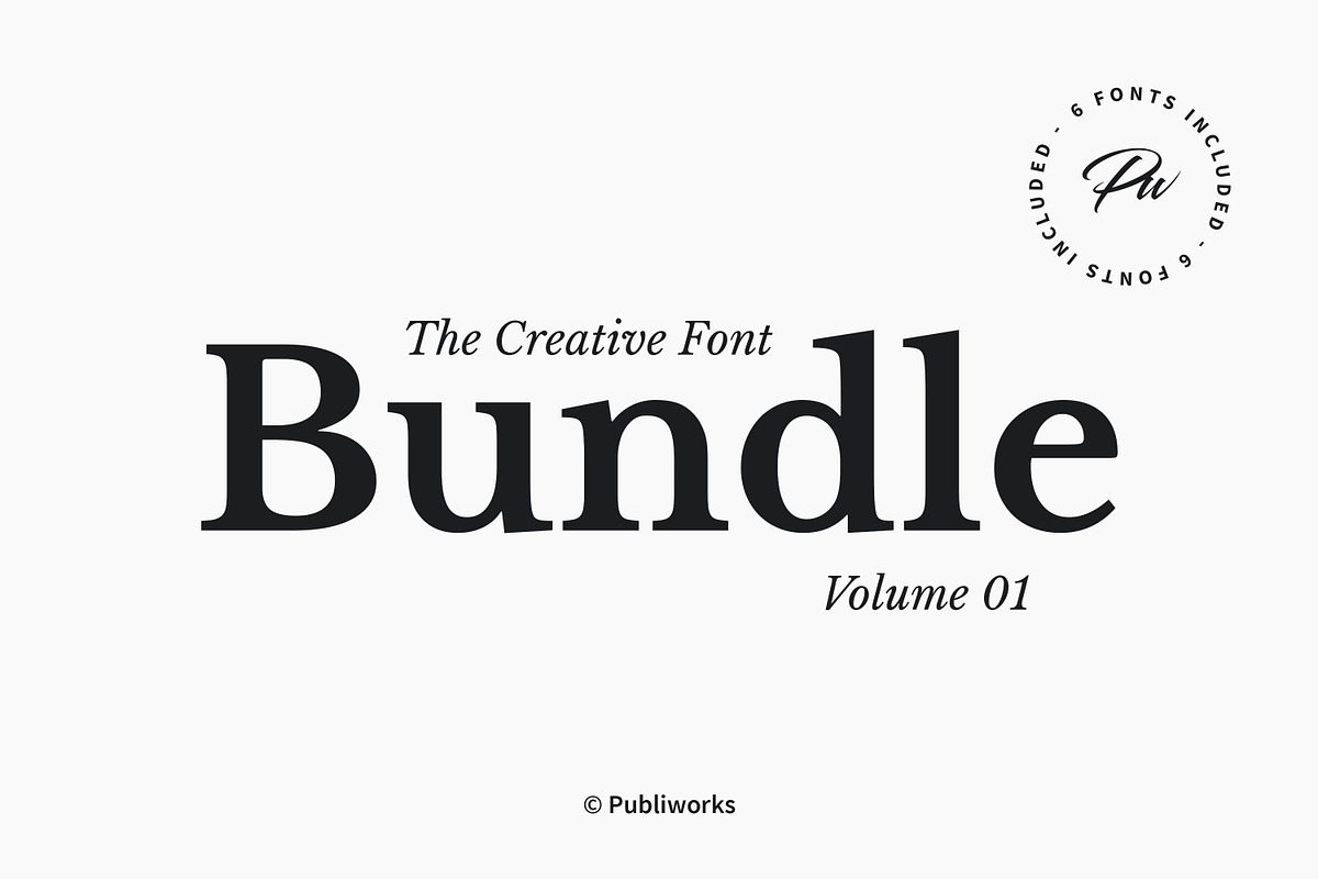 The Creative Font Bundle - Volume 01, a Sans Serif Font by Publiworks | Creative Market