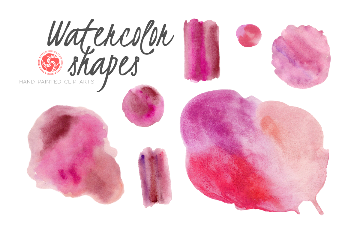 Watercolor Splodges and Shapes, an Object Graphic by Anku Graphics