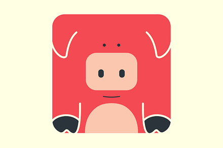 Flat square icon of a cute monkey, an Icon by Andrew Bzh.