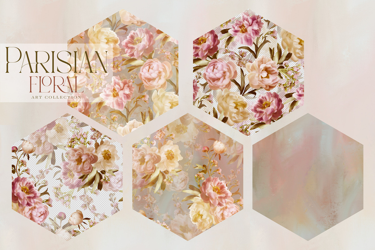 Parisian Floral Art Collection, a Decorative Illustration by Eclectic ...