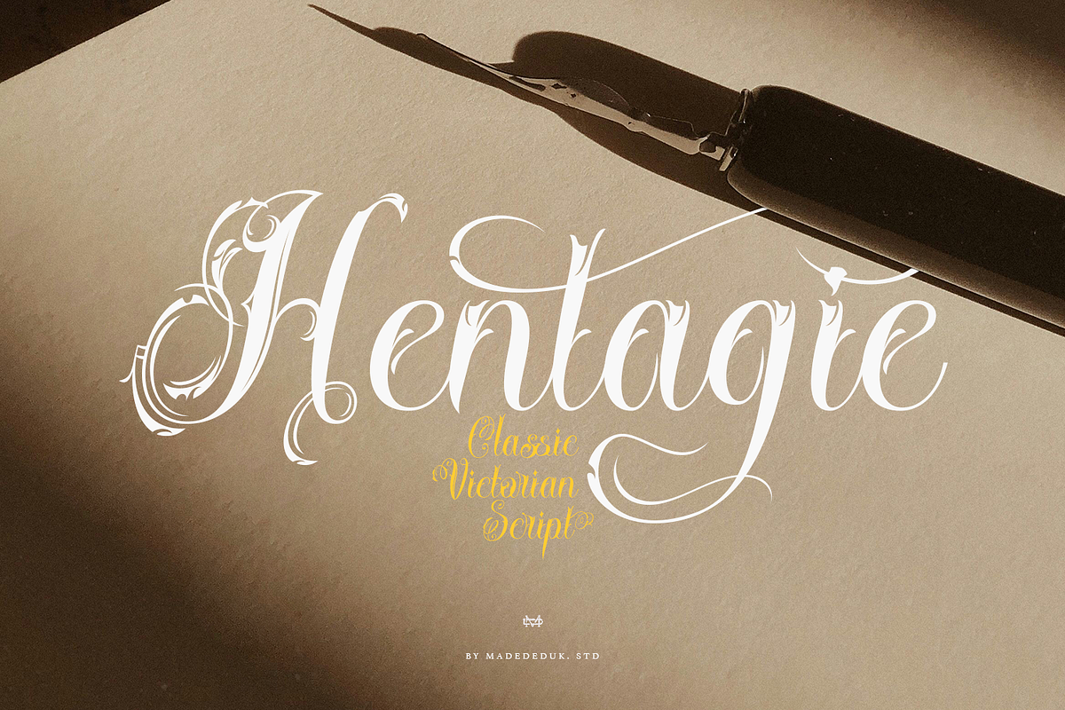 Hentagie Classic Script, a Script Font by madeDeduk