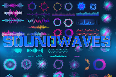 18 Audio Waveforms, an Object Graphic by GarryKillian