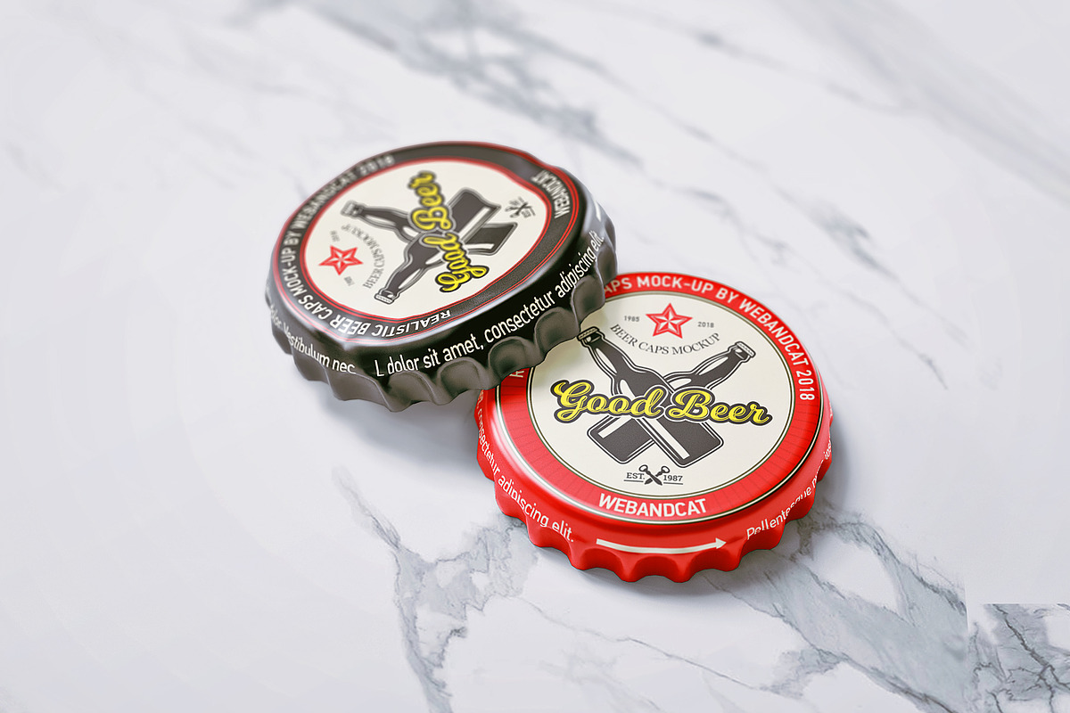 Bottle Cap Mock-Up, a Packaging Mockup by WebAndCat
