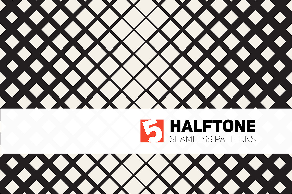 Five Halftone Seamless Patterns, a Pattern Graphic by Curly_Pat