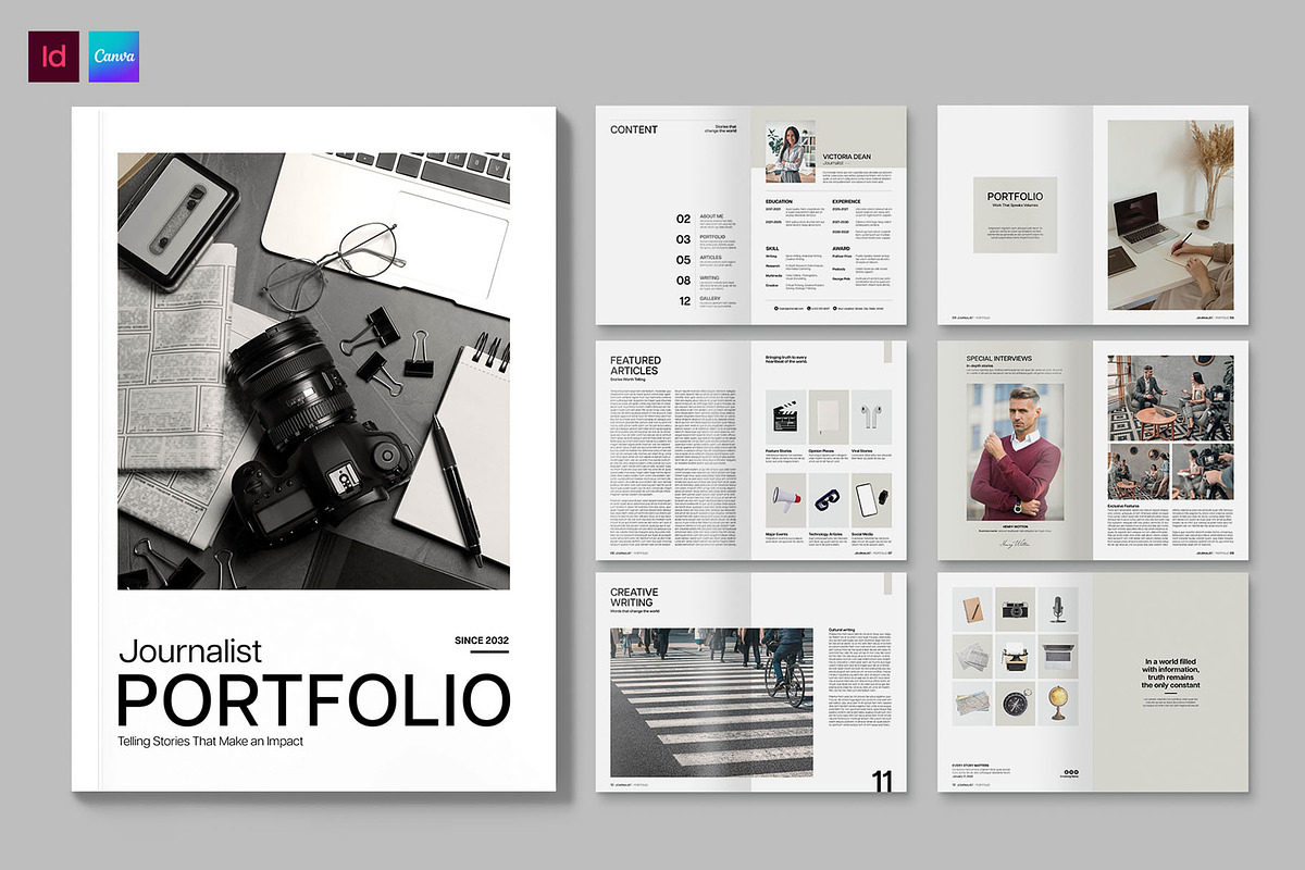Journalist Portfolio Template, a Brochure Template by BrandPacks