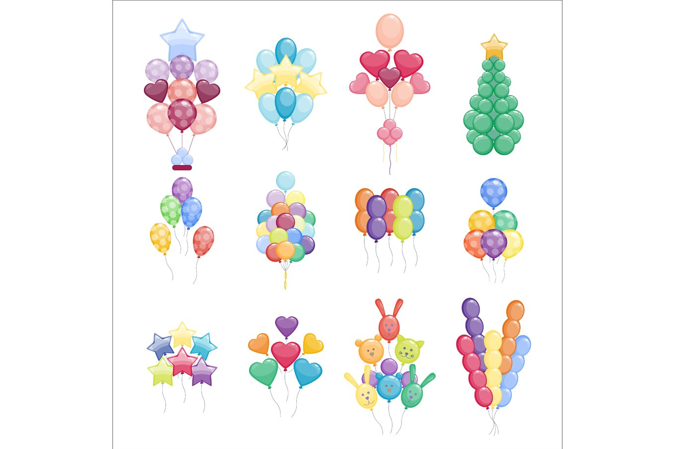 Balloons vector set., an Object Graphic by RocketArt
