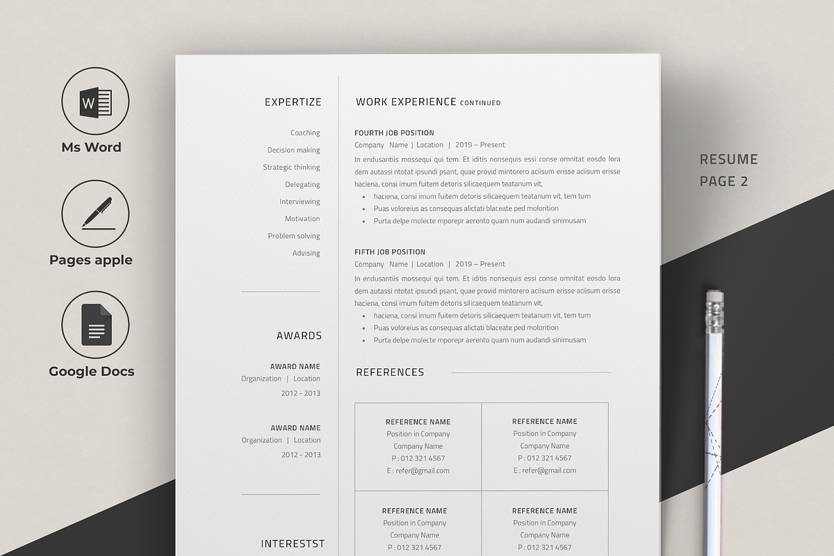 Resume Template Google Docs / Word, a Resume Template by Estartshop