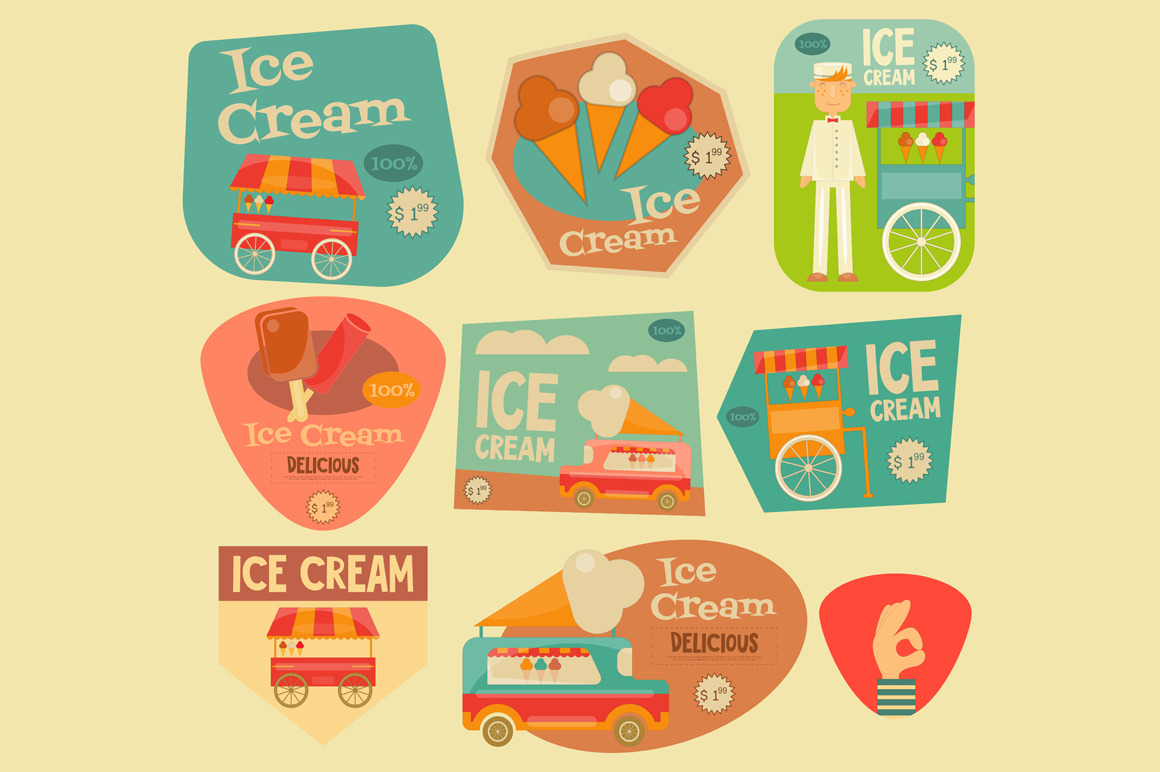 Ice Cream Poster, a Food Illustration by ELFIVETROV DESIGN