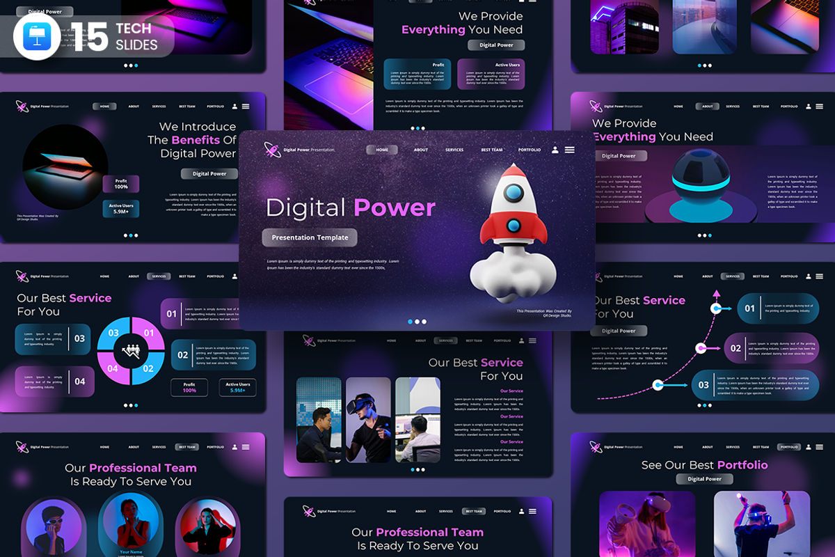 Digital Power - Keynote Template, a Presentation Template by QR Design ...