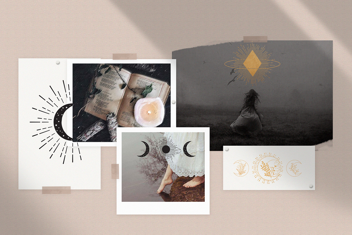 Gold Magic Moon Collection, an Object Graphic by mood2moon