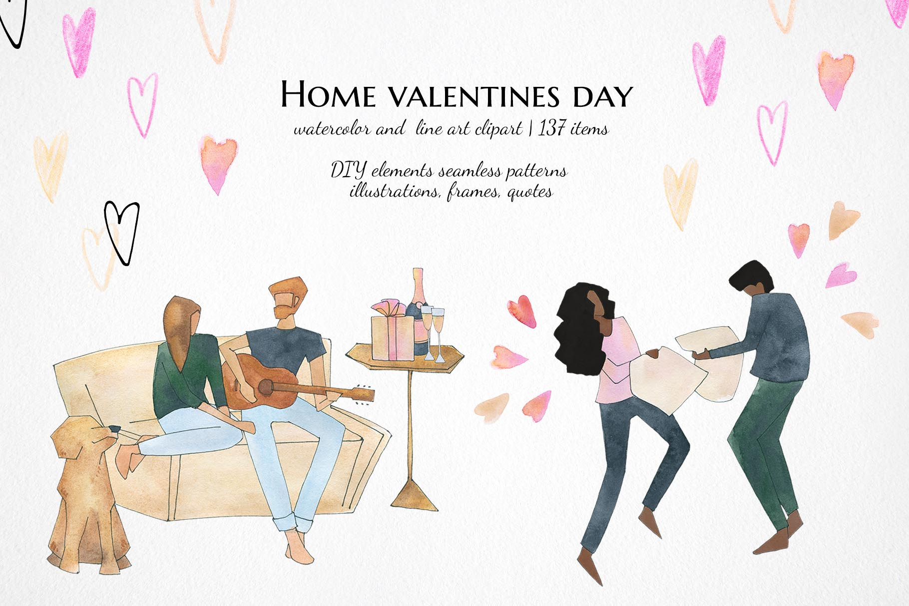 valentines day clipart, couple set, a Person Illustration by LyubovZaytseva