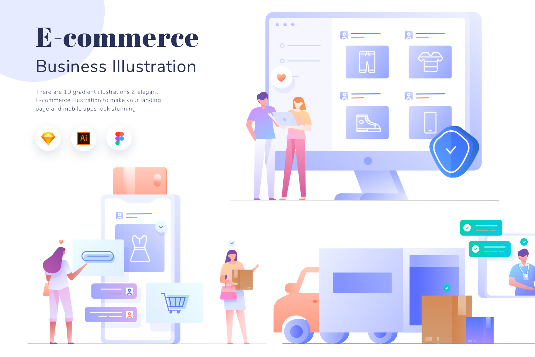 E-commerce Business Illustration KIT, a Person Illustration by Vektora ...
