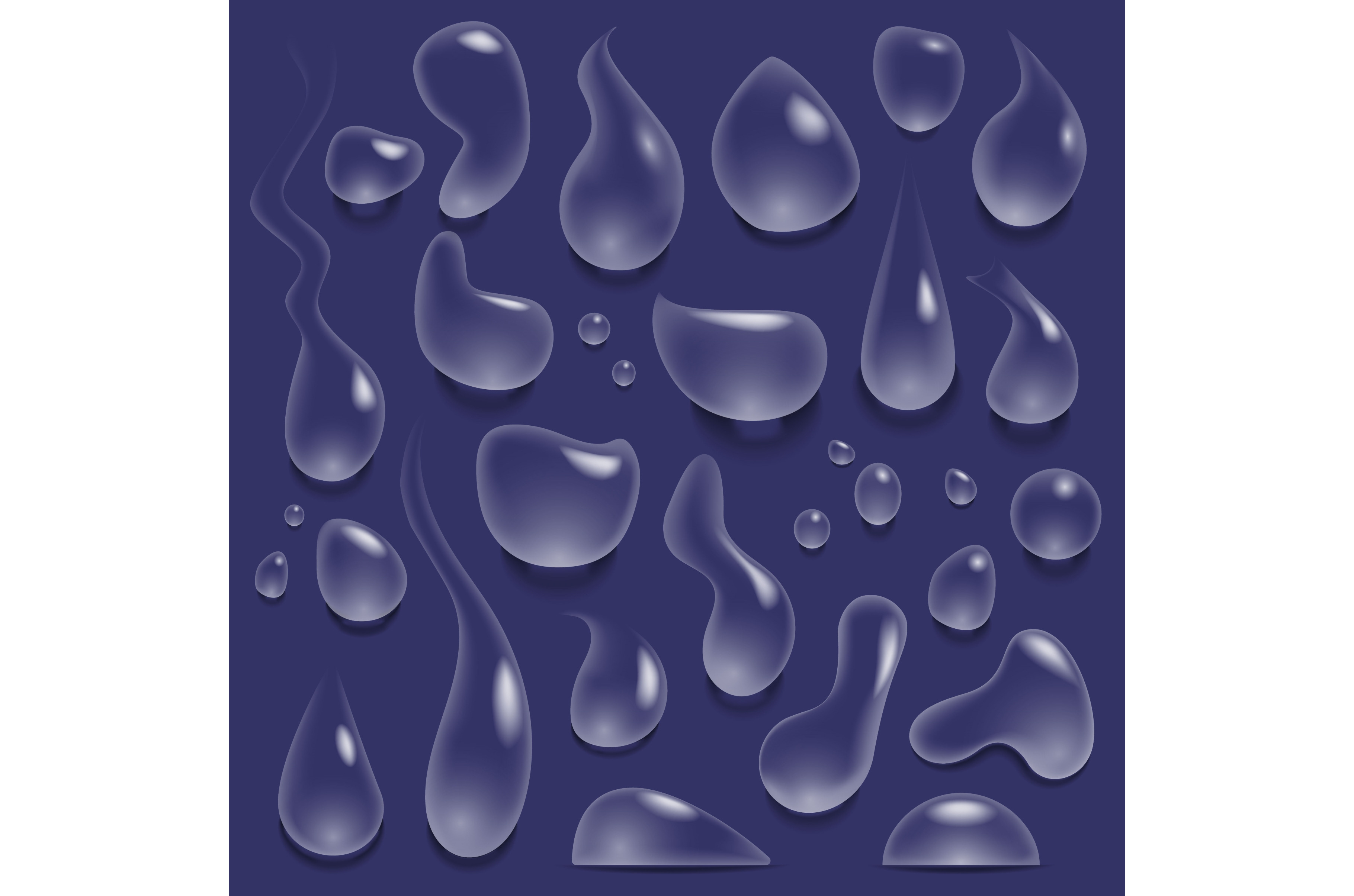 Water drops. Realistic drop of pure, a Texture Illustration by winwin.art