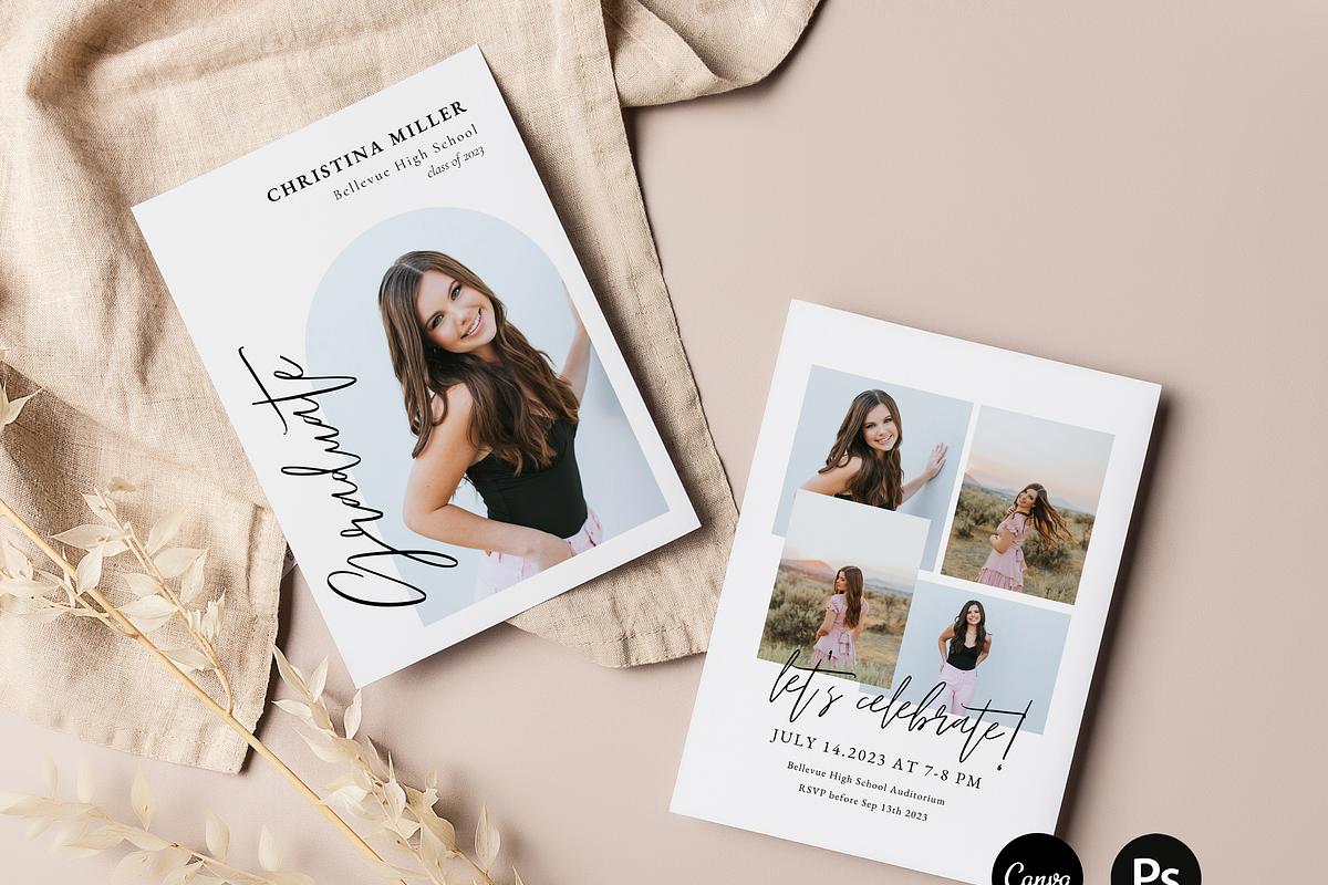 Graduation Card PSD Canva G385, a Card Template by Salsal Design