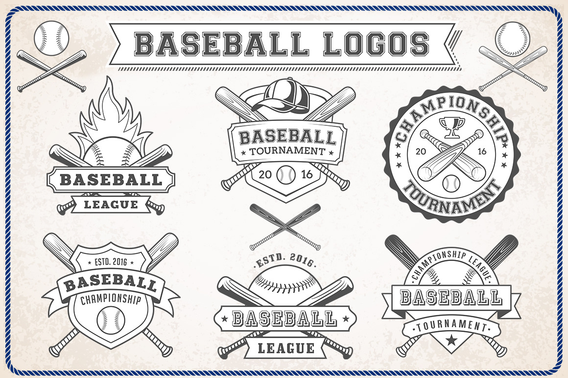 Vector Editable Baseball Logos, a Sport Illustration by Pingebat