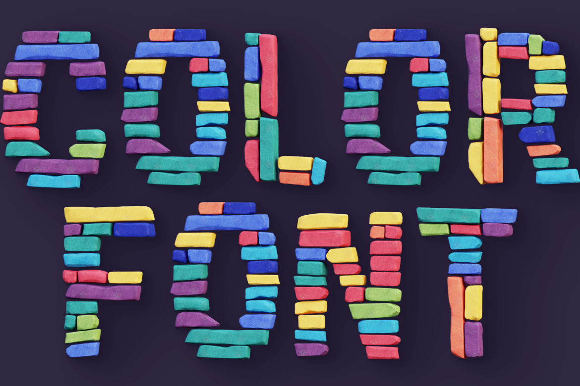 Color Bricks - Color SVG Font, a Font by Deeezy | Creative Market